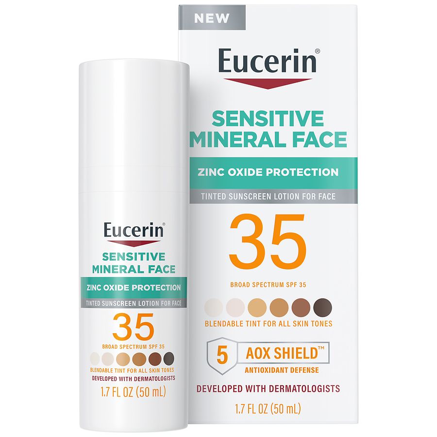 Eucerin SPF 35 Tinted Sensitive Mineral Face Lotion Unscented | Walgreens