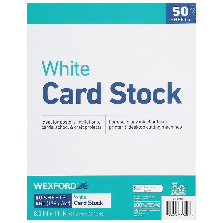 Wexford Cardstock 8.5 x 11 White | Walgreens