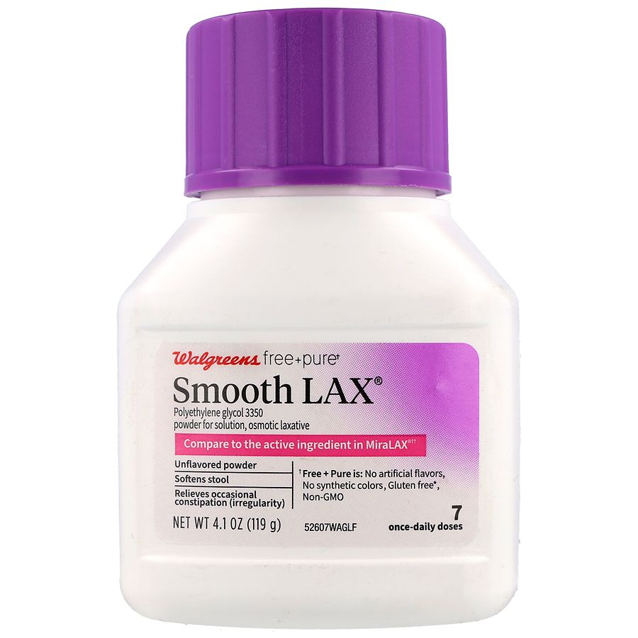 Walgreens Free & Pure Smooth Lax Polyethylene Glycol 3350 Powder for ...