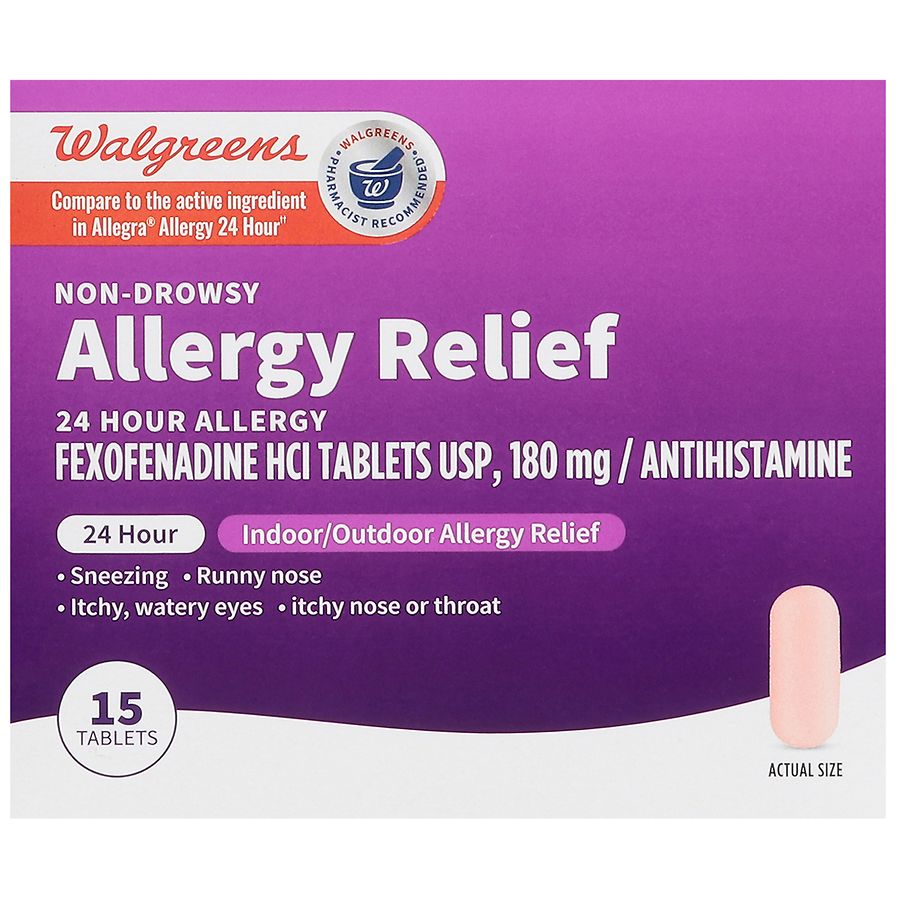 Walgreens 24 Hour Allergy Relief Fexofenadine Tablets | Walgreens