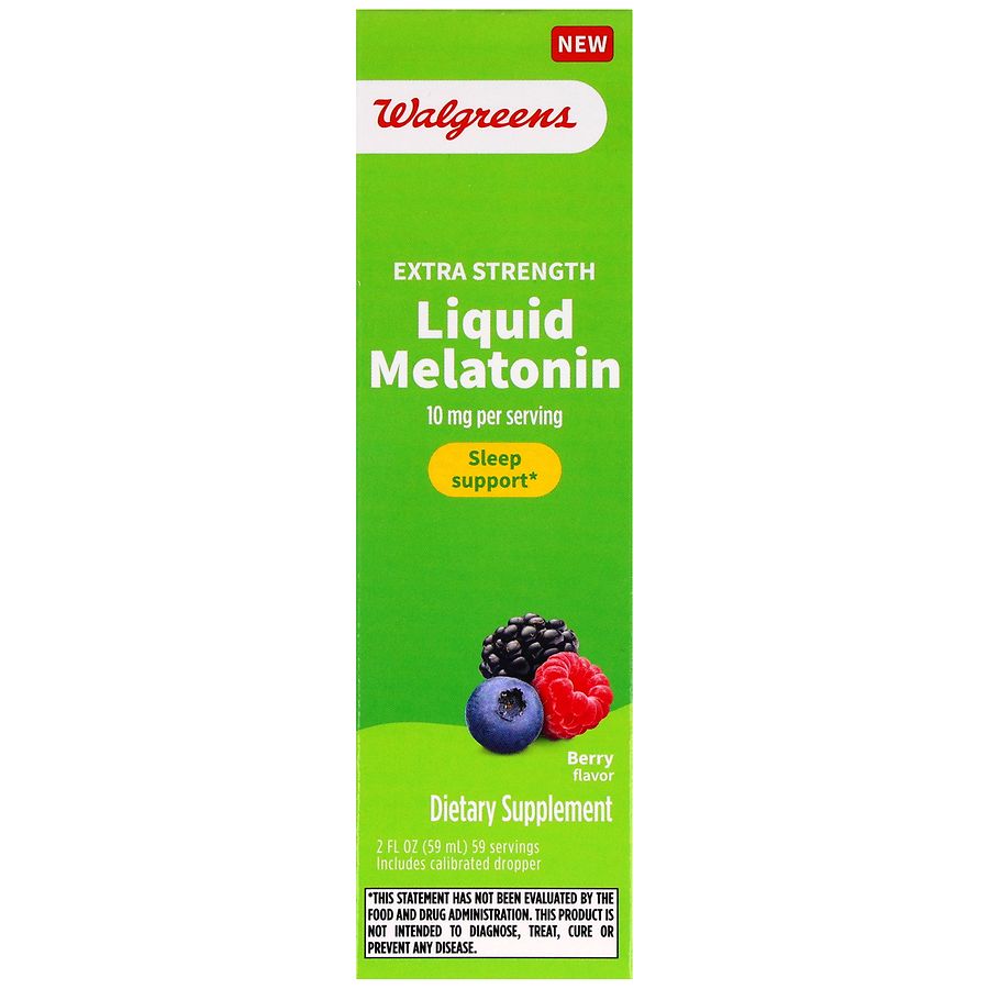 Walgreens Liquid Melatonin 10 mg Extra Strength Berry | Walgreens