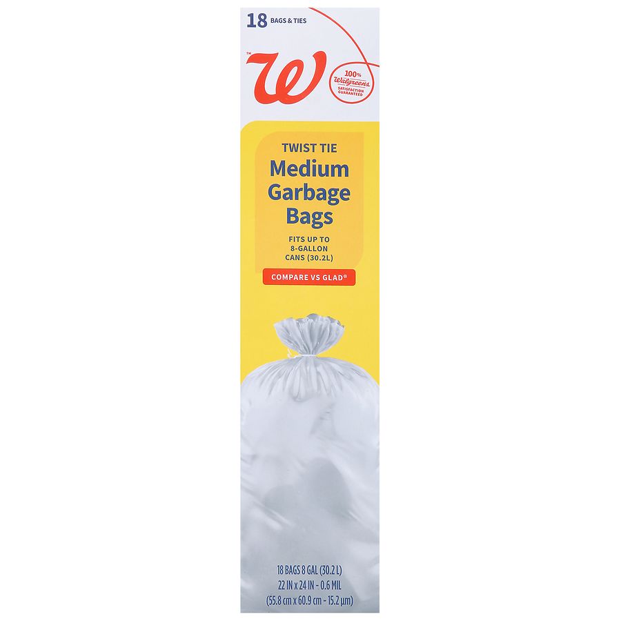 Walgreens Twist Tie Trash Bags 8 Gallon | Walgreens