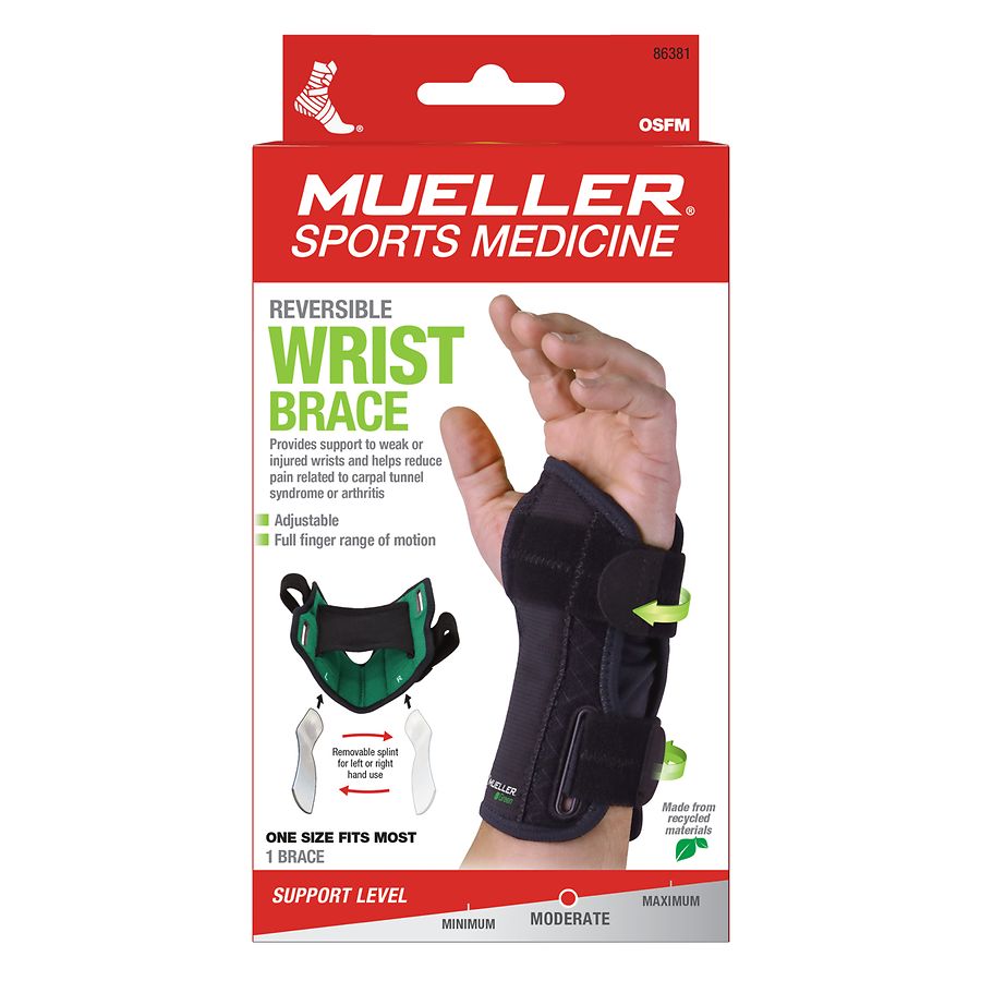 Mueller Green Reversible Wrist Brace One Size Fits Most Black | Walgreens