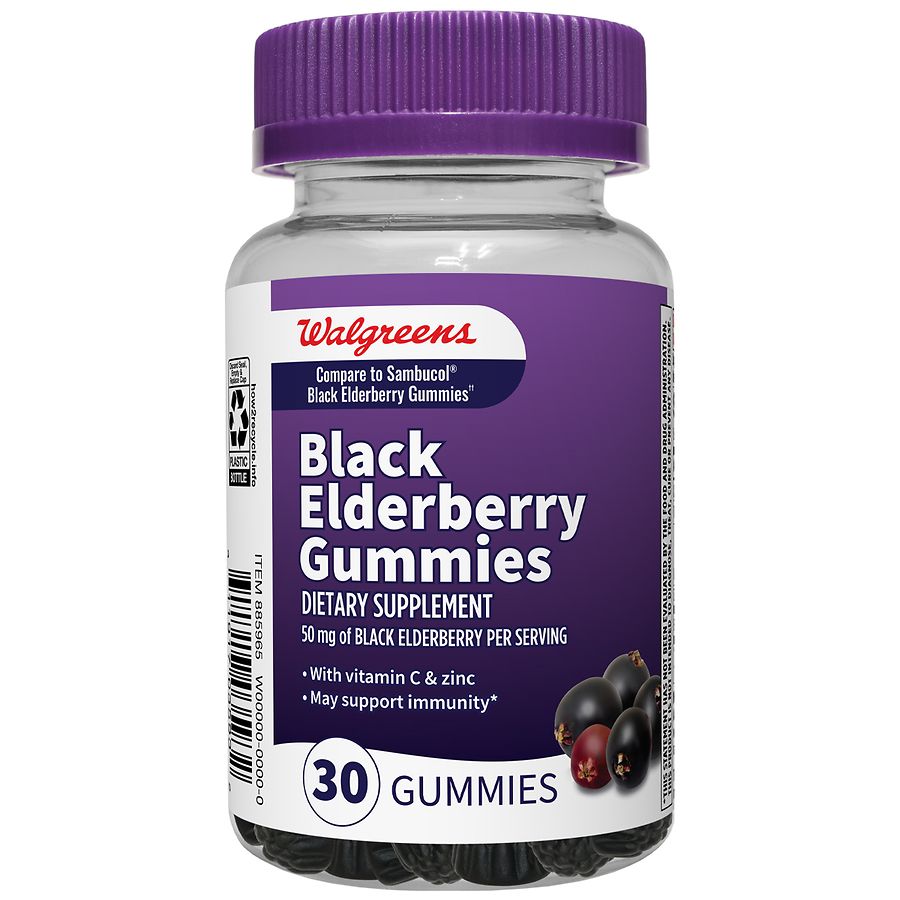 Walgreens Black Elderberry 50 mg Gummies | Walgreens