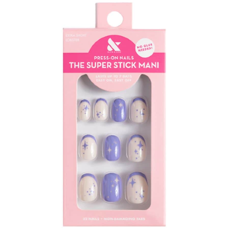Olive & June Press-On Nails - The Super Stick Mani Mixed Purple Sparkle ...