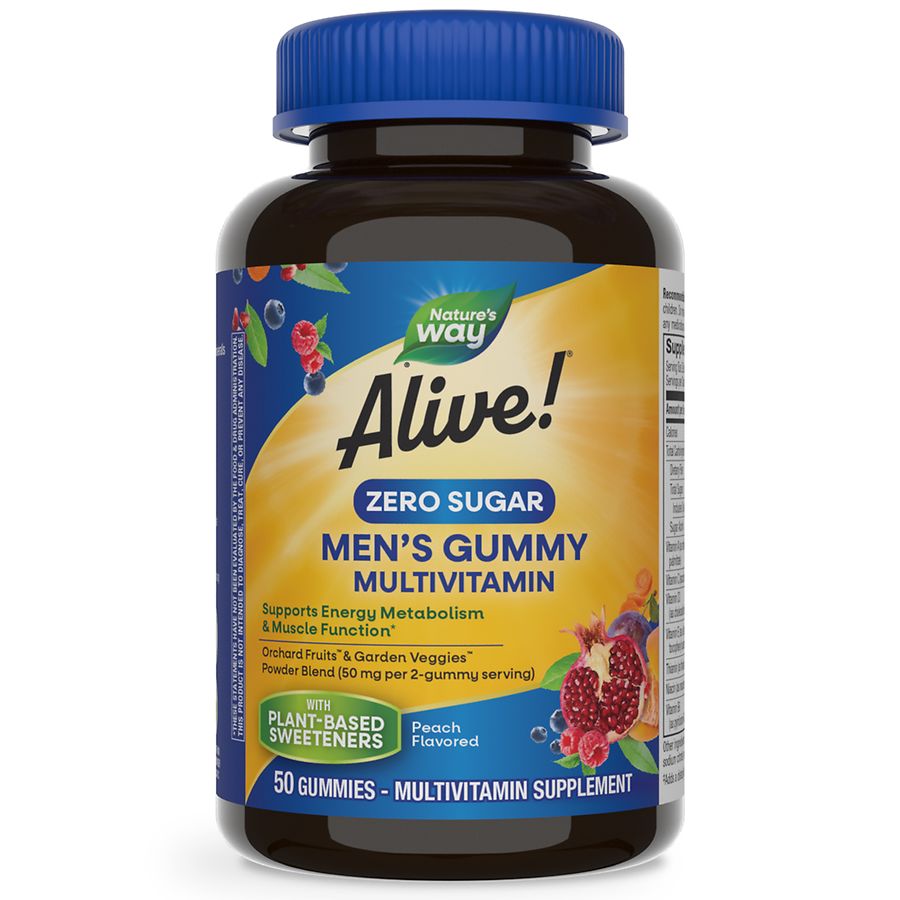 Alive! Zero Sugar Men's Gummy Multivitamin Peach | Walgreens