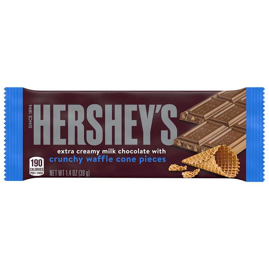 HERSHEY'S Chocolate Candy Bar with Crunchy Waffle Cone Pieces | Walgreens