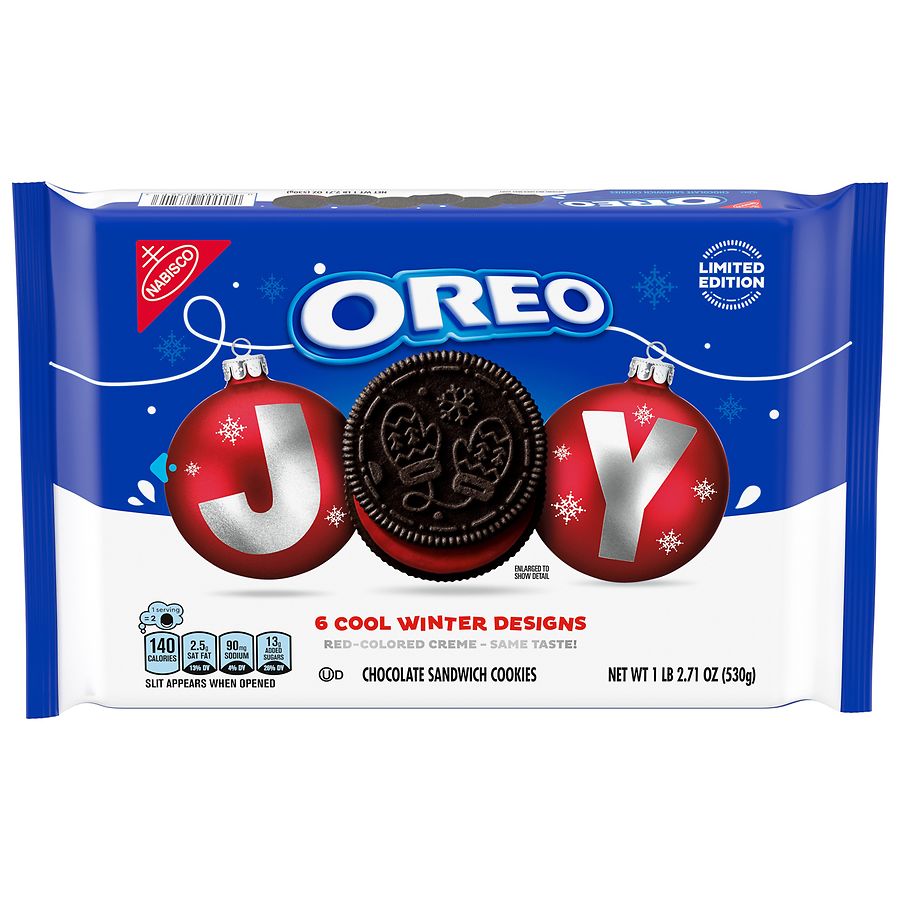Oreo Red Creme Chocolate Sandwich Cookies, Holiday Limited Edition ...