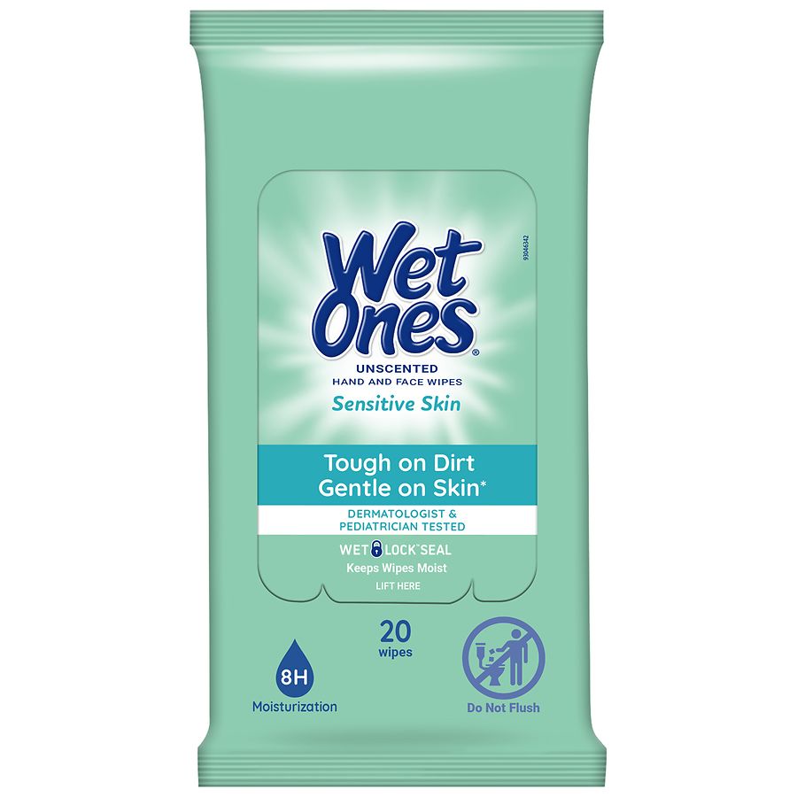 Wet Ones Sensitive Skin Hand & Face Wipes, Travel Pack | Walgreens