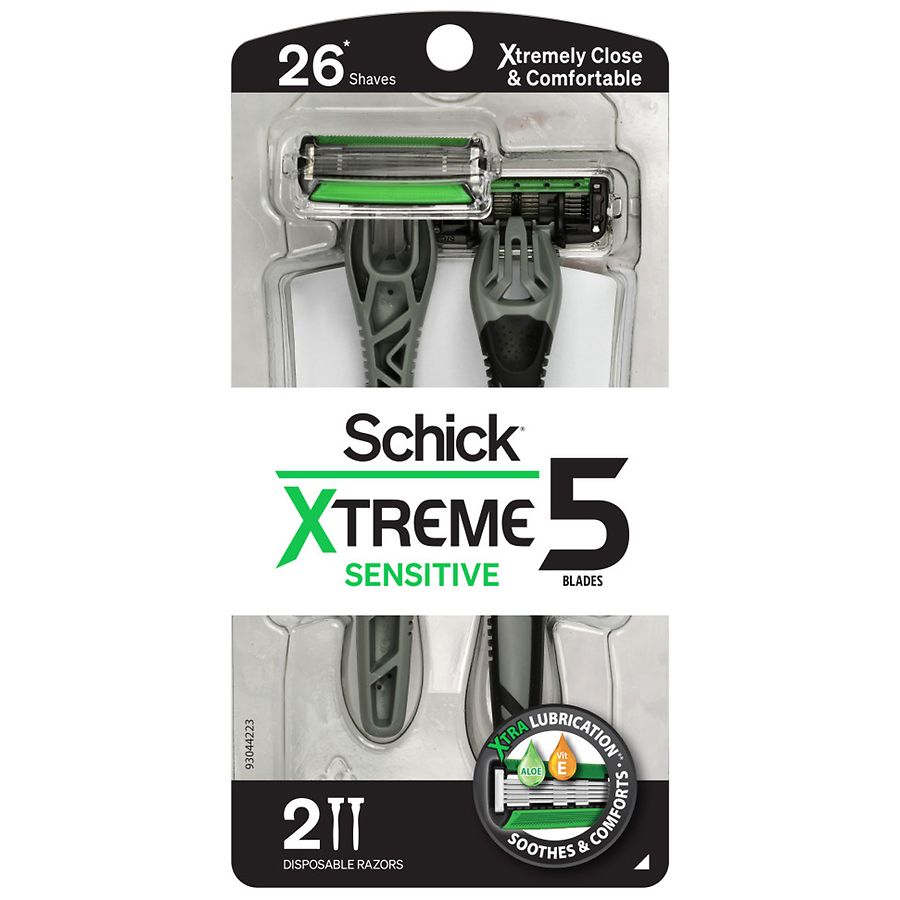 Schick Xtreme 5 Disposable 5-Blade Razors for Men Sensitive Skin ...
