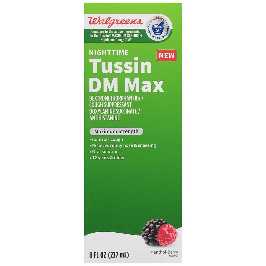 Walgreens Nighttime Tussin DM Max Menthol Berry | Walgreens