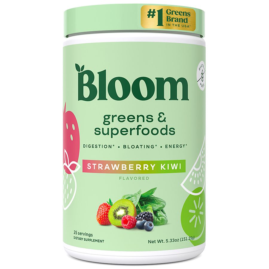 Bloom Greens & Superfoods Powder Strawberry Kiwi, 25 servings | Walgreens