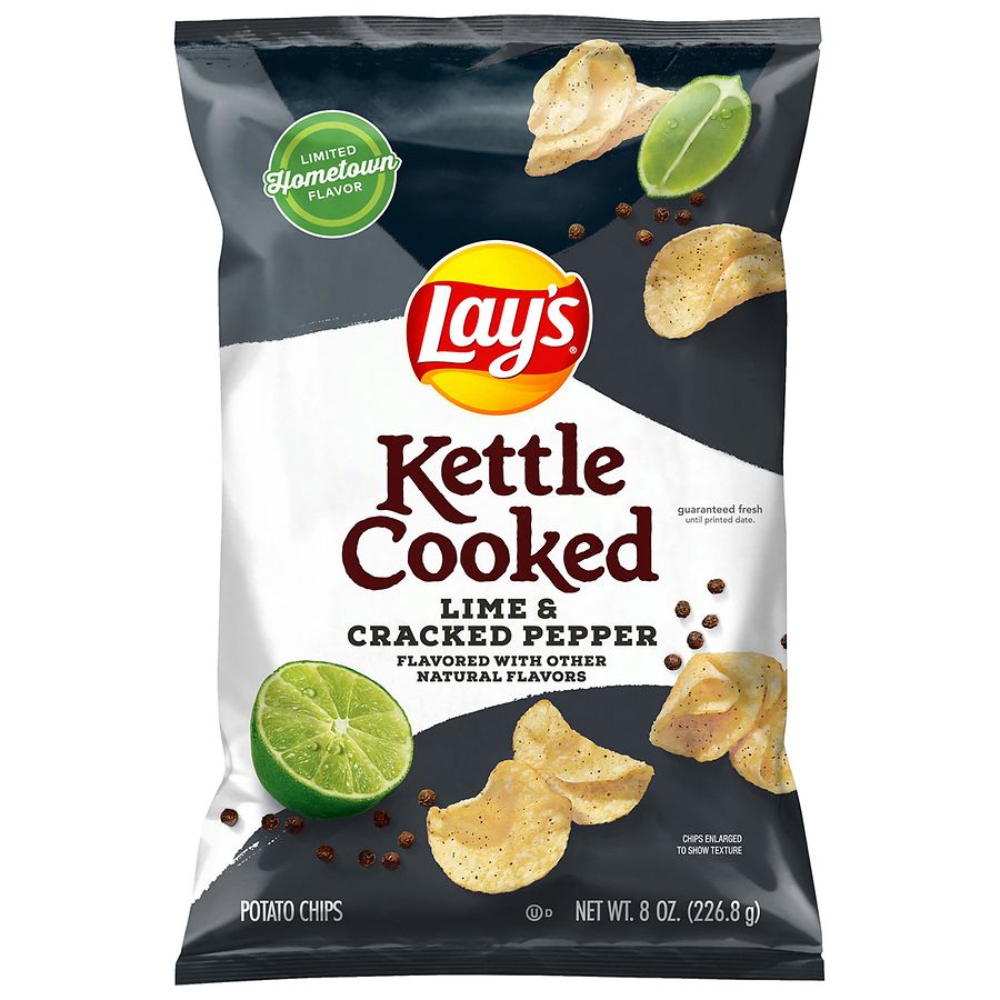 Lay's Kettle Cooked Potato Chips Lime & Cracked Pepper | Walgreens