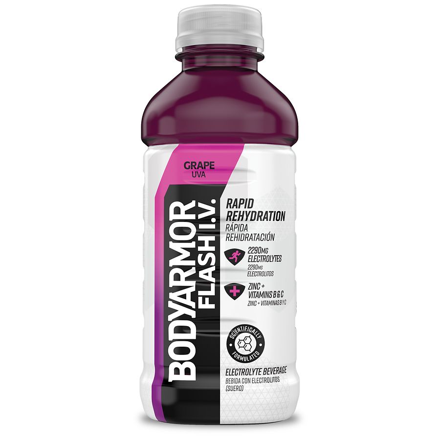 BODYARMOR Flash I.V. Rapid Rehydration Electrolyte Beverage Grape ...