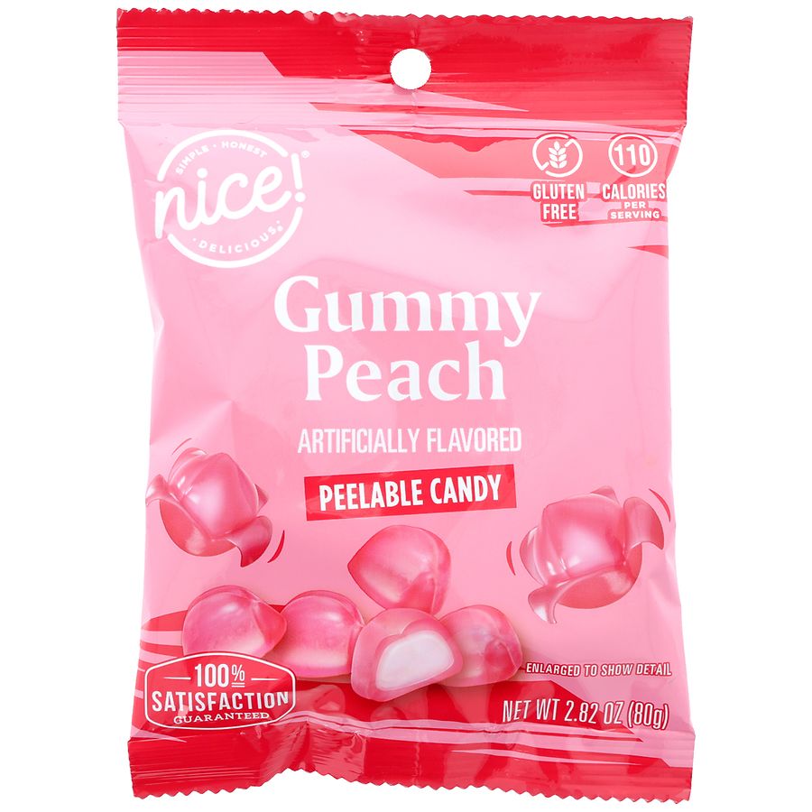 Nice! Gummy Peelable Candy Peach | Walgreens