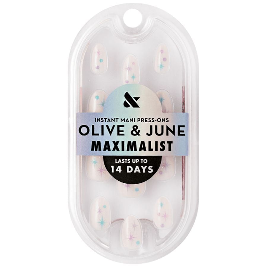 Olive & June Maximalist Press-Ons Short Almond, Sparkle Party | Walgreens