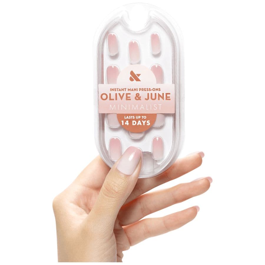 Olive & June Minimalist Press-Ons Short Round, Rose Syrup Gradient ...