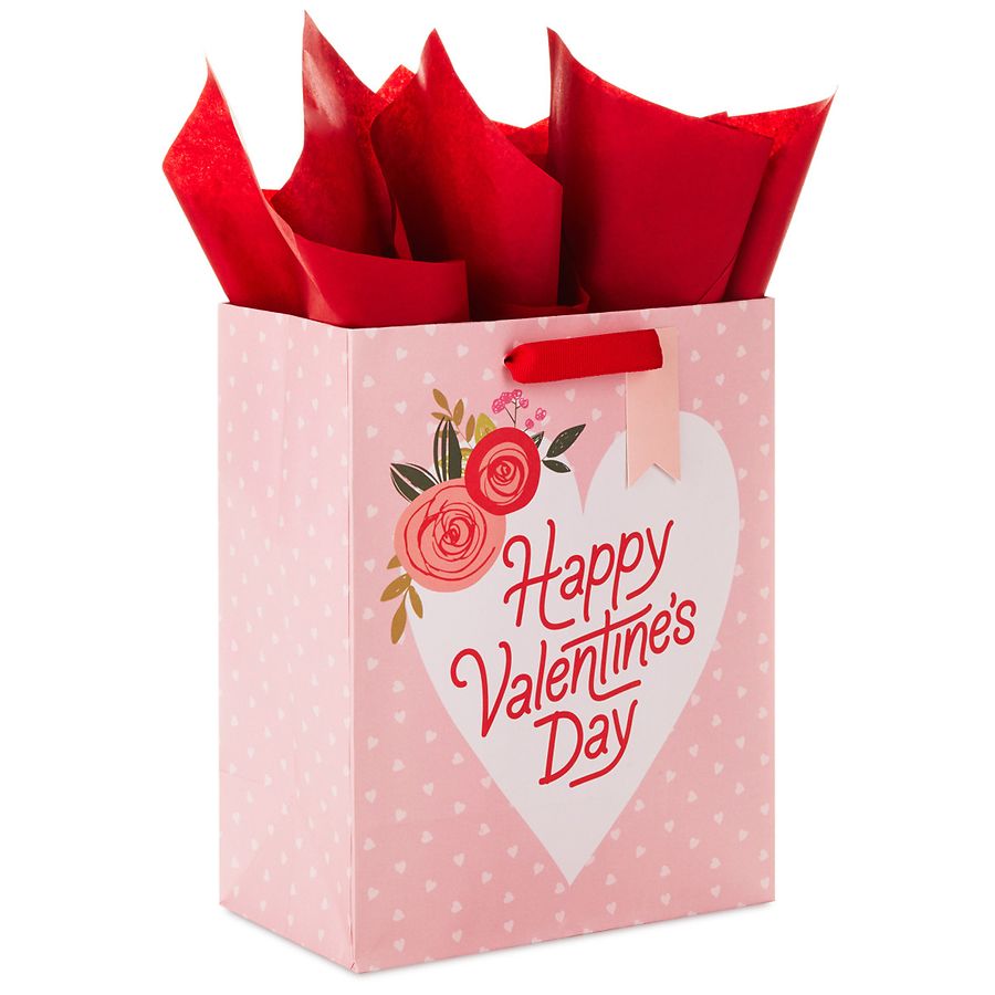 Hallmark Valentine's Day Gift Bag With Tissue Paper (Heart and Roses ...
