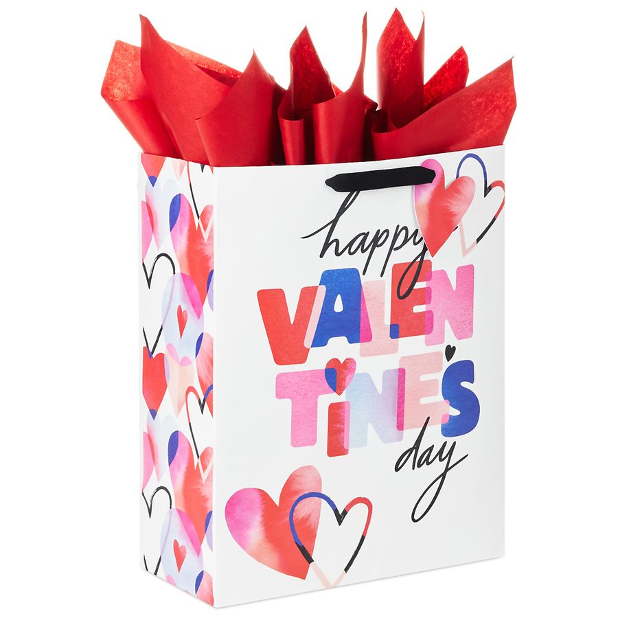Hallmark Valentine's Day Gift Bag With Tissue Paper (Bright and Bold ...