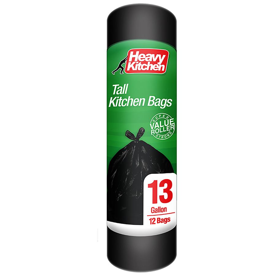 Heavy Kitchen Trash Bags Roller Black, Black | Walgreens