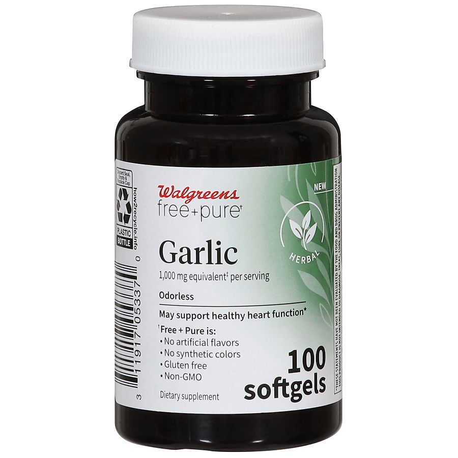 Walgreens Free & Pure Garlic Softgels | Walgreens