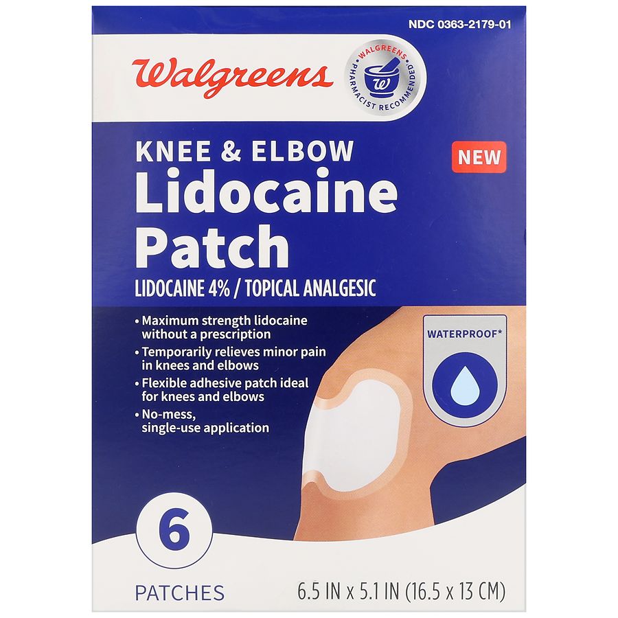 Walgreens Lidocaine Patch Knee & Elbow 6.5 x 5.1 Inches | Walgreens