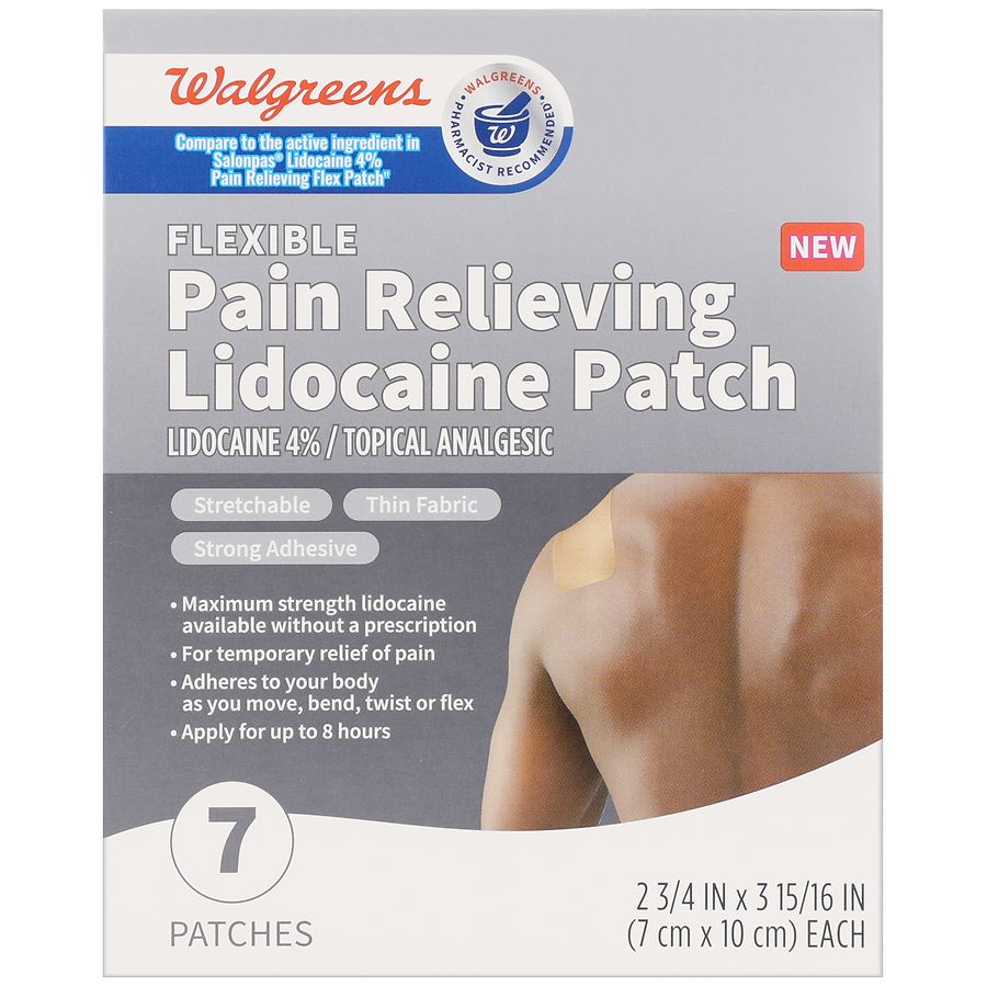 Walgreens Flexible Pain Relieving Lidocaine Patch 2 3/4 x 3 15/16 Inches | Walgreens