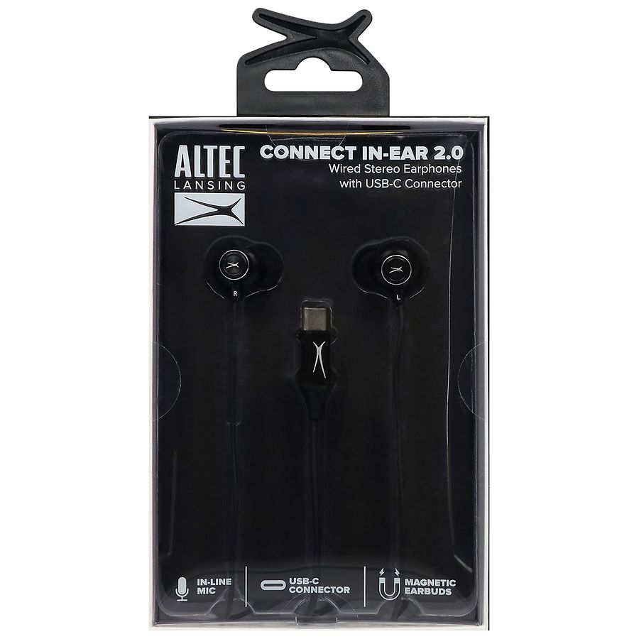 Altec Lansing Wired Earbuds Black | Walgreens