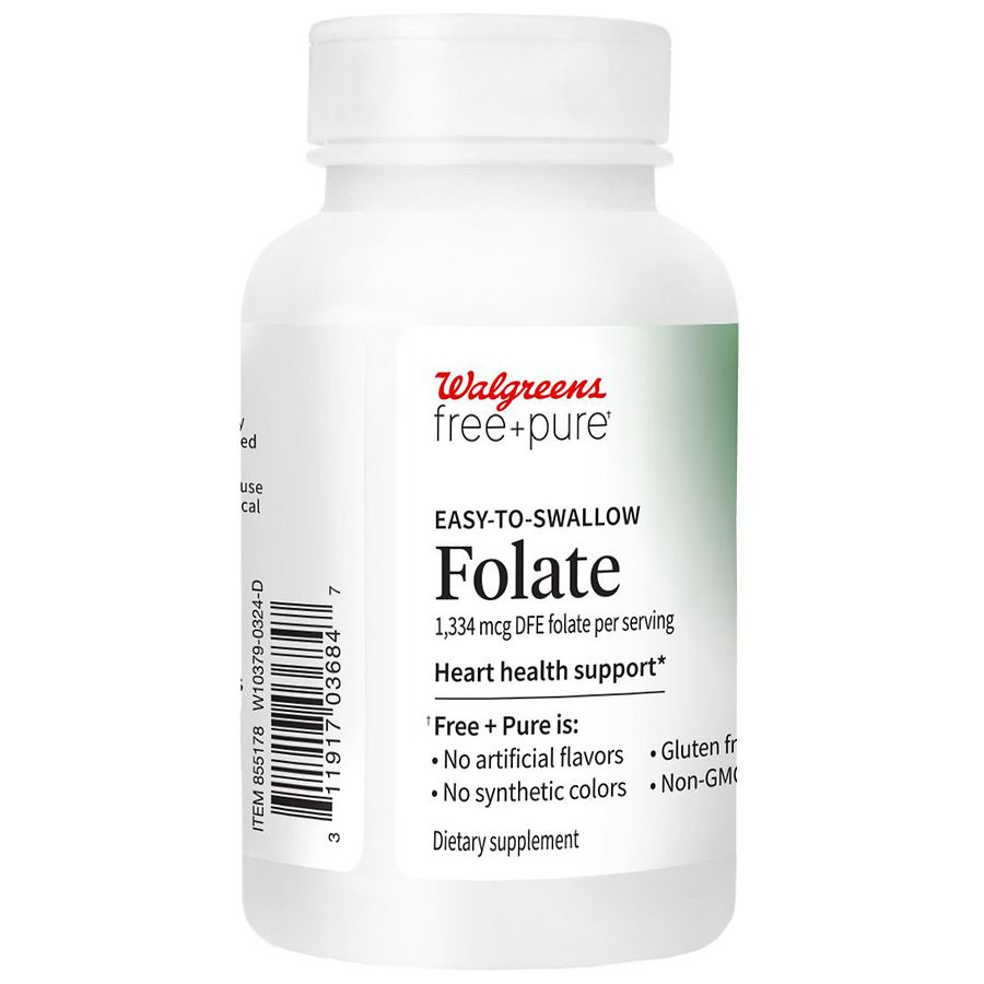 Walgreens Free & Pure Folate 1334 mcg DFE Tablets | Walgreens