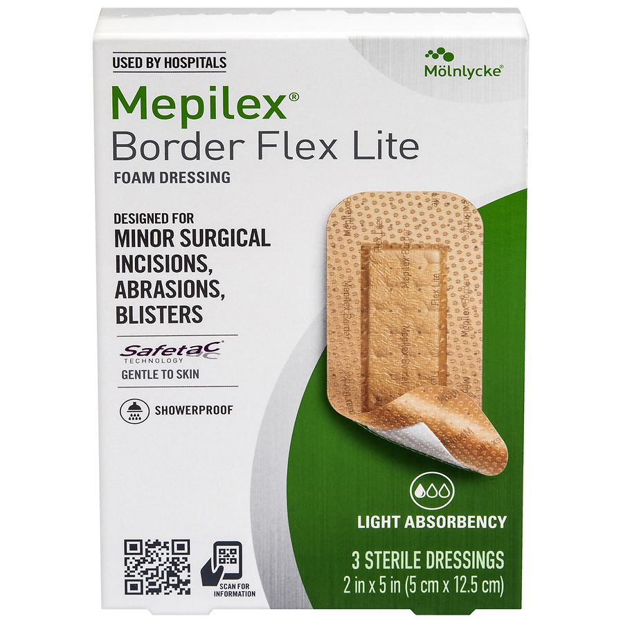 Mepilex Border Flex Lite Flexible, All-In-One Silicone Foam Adhesive ...