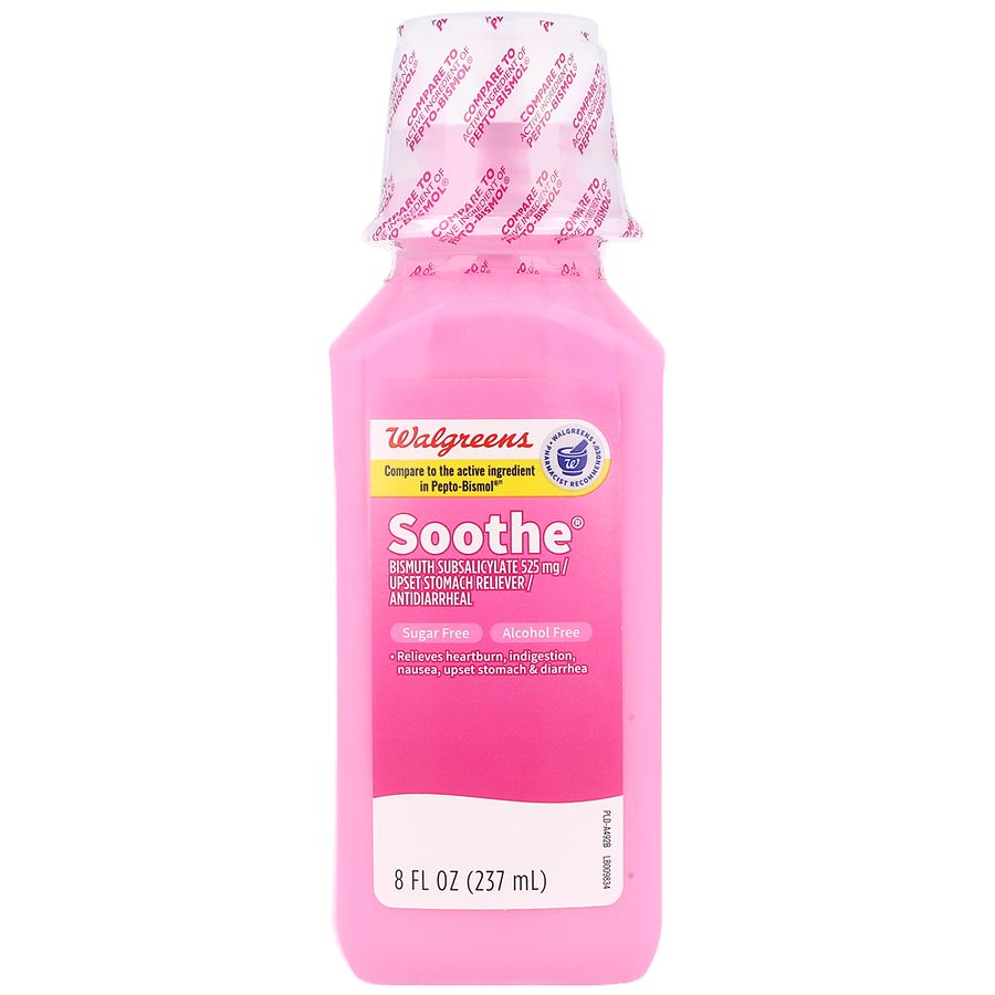Walgreens Soothe Upset Stomach Reliever/Antidiarrheal Liquid | Walgreens