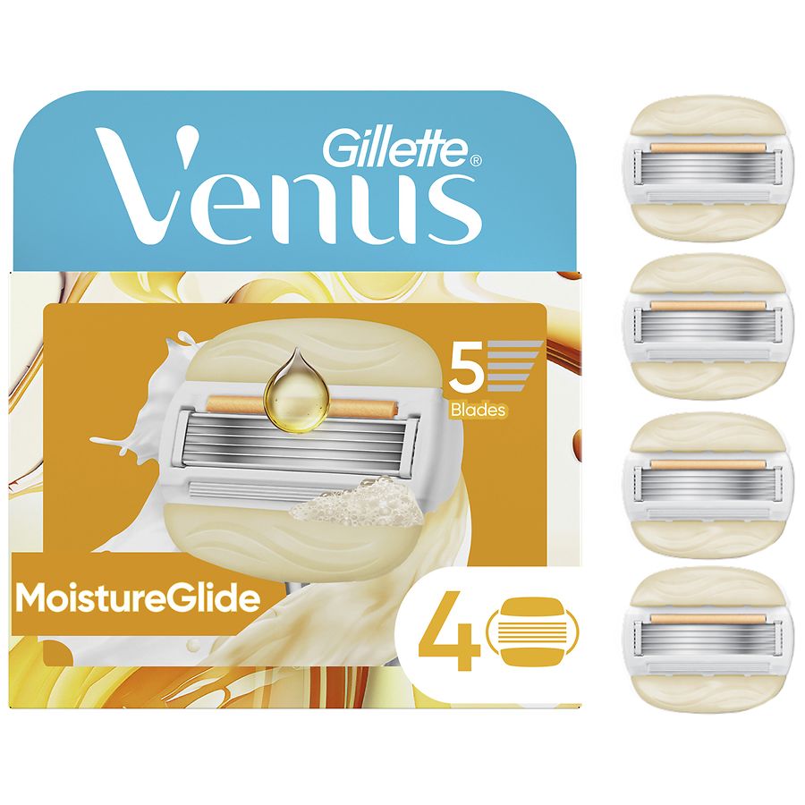 Gillette Venus MoistureGlide Women's Razor Blades, With Built-In Shave Gel Bars Argan Oil Argan ...