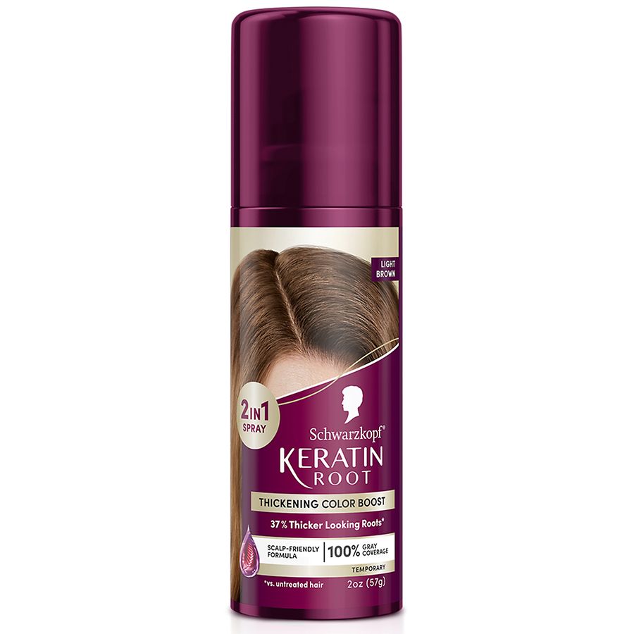 Schwarzkopf Keratin Root 2-In-1 Thickening Color Boost Spray, Light ...