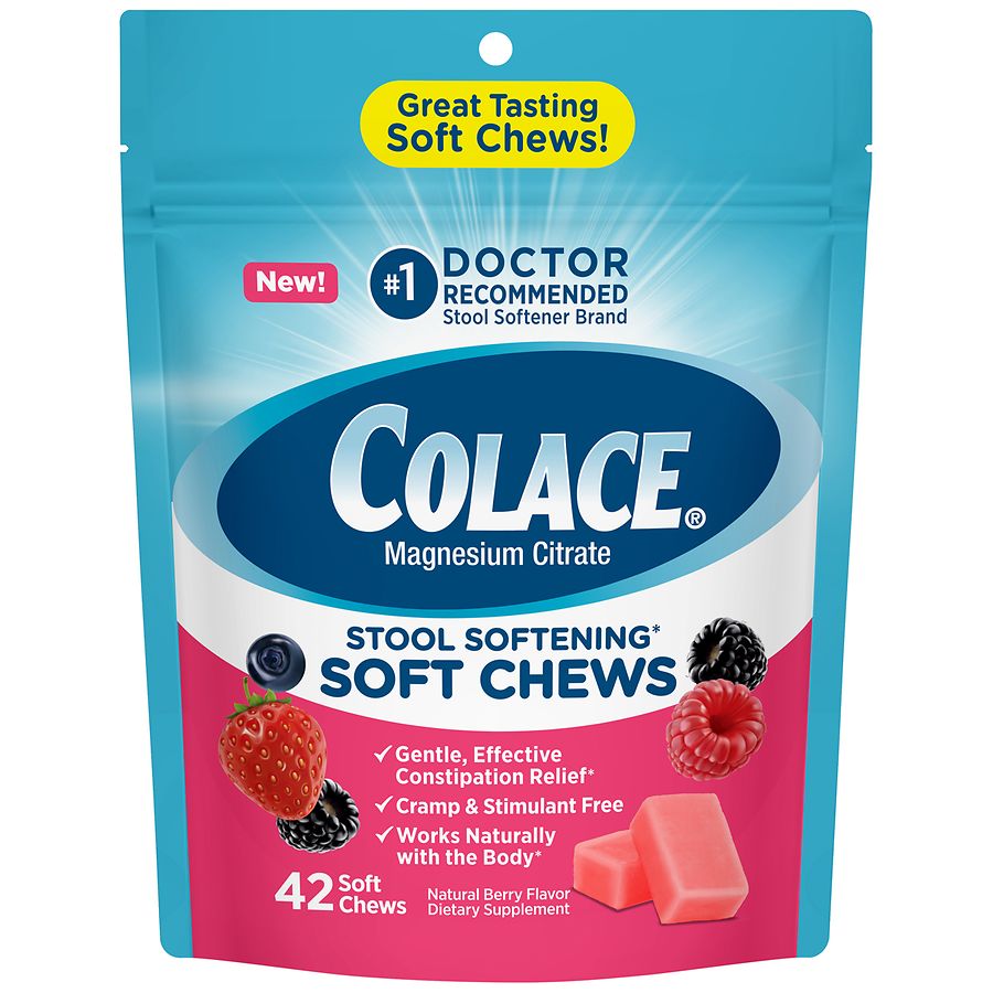 Colace Stool Softening Soft Chews Berry | Walgreens