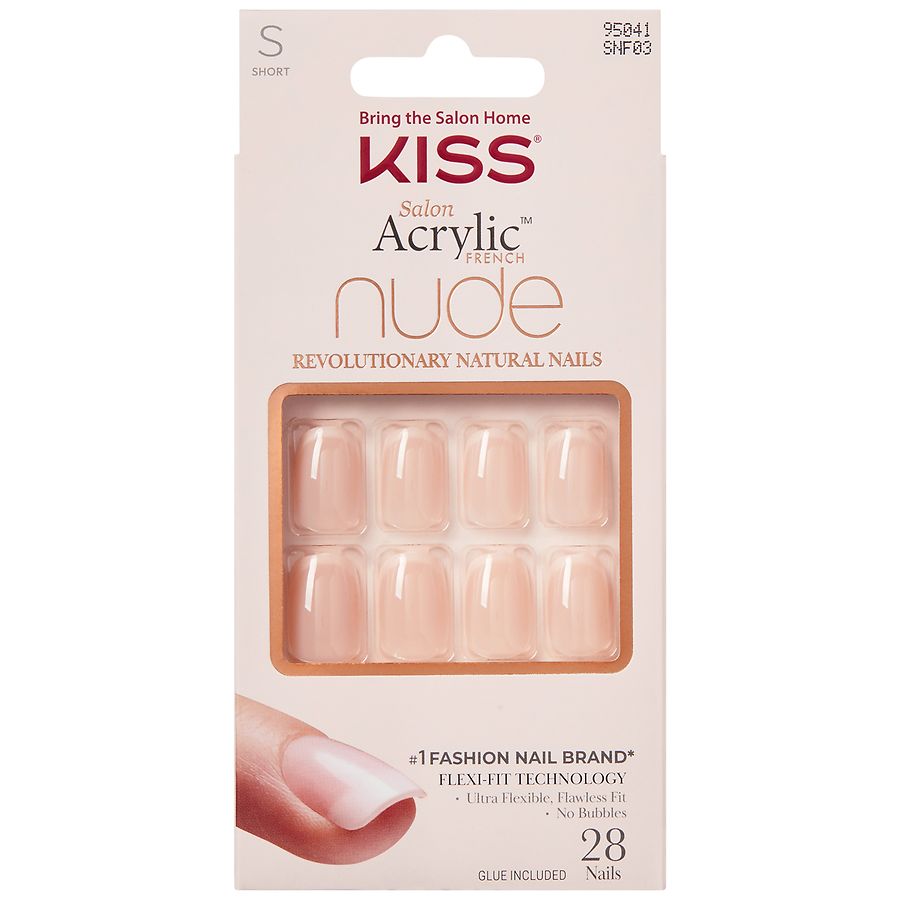Kiss Salon Acrylic Revolutionary Natural Nails Short, Chic Beats, Skin ...