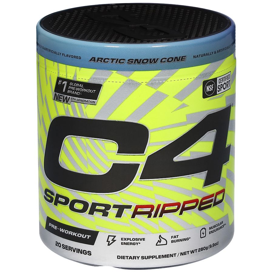 C4 Pre-Workout, Sport Ripped Arctic Snow Cone | Walgreens