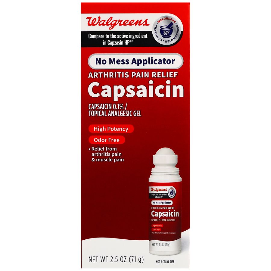 Walgreens Arthritis Pain Relief Capsaicin 0.1% Topical Analgesic Gel ...