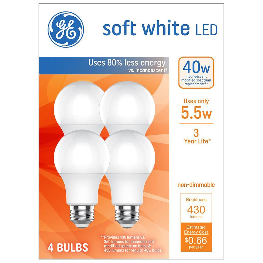 GE LED Light Bulbs Soft White, Soft White | Walgreens
