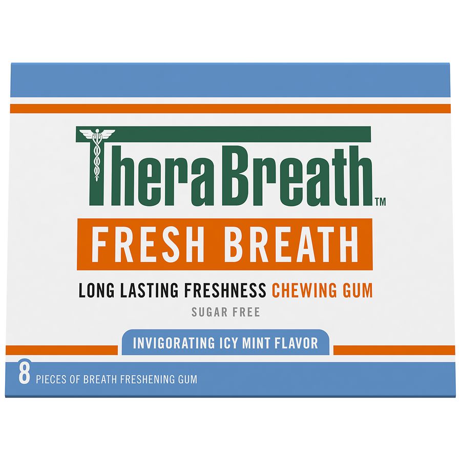 TheraBreath Fresh Breath Gum Icy Mint, Medium | Walgreens