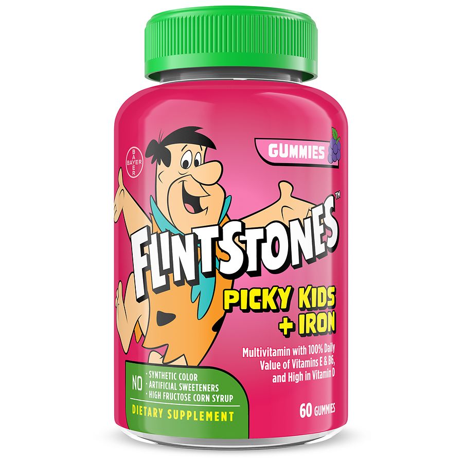 Flintstones Multivitamin Gummies Picky Kids + Iron Grape | Walgreens