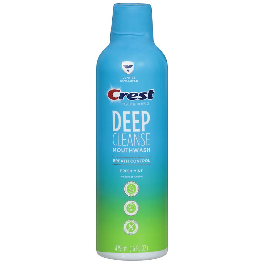 Crest Deep Cleanse Breath Control Mouthwash Fresh Mint | Walgreens