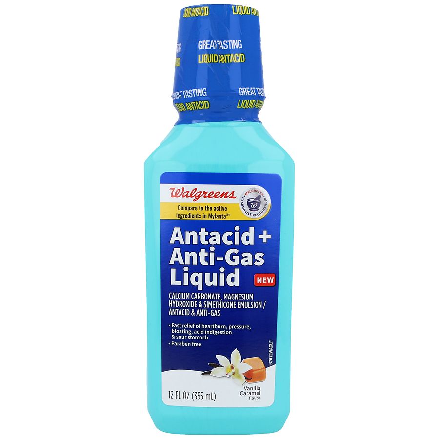 Walgreens Antacid + Anti-Gas Liquid Vanilla Caramel | Walgreens