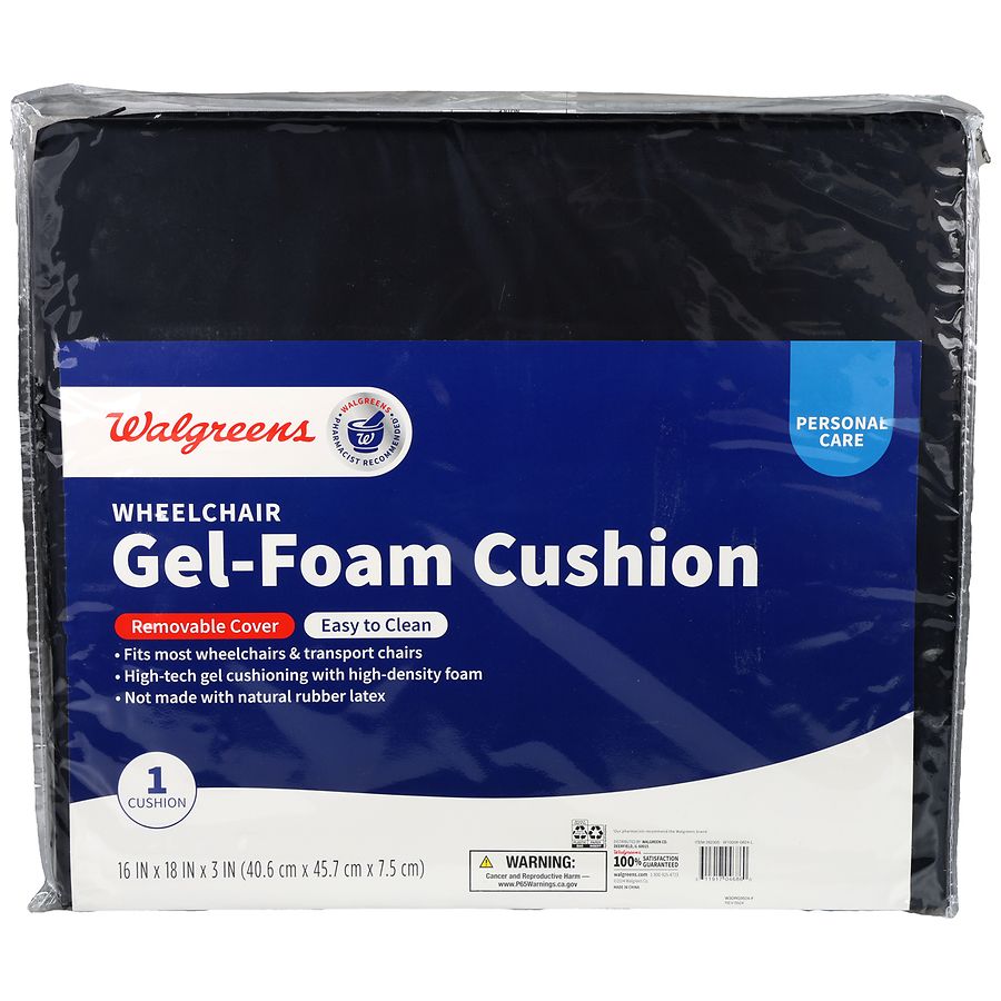 Walgreens Wheelchair Gel-Foam Cushion Small Black | Walgreens