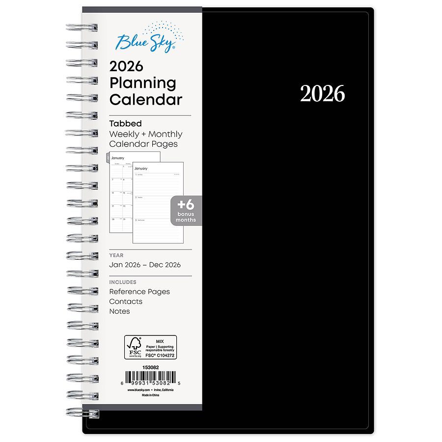 Blue Sky 2026 Planning Calendar Black | Walgreens