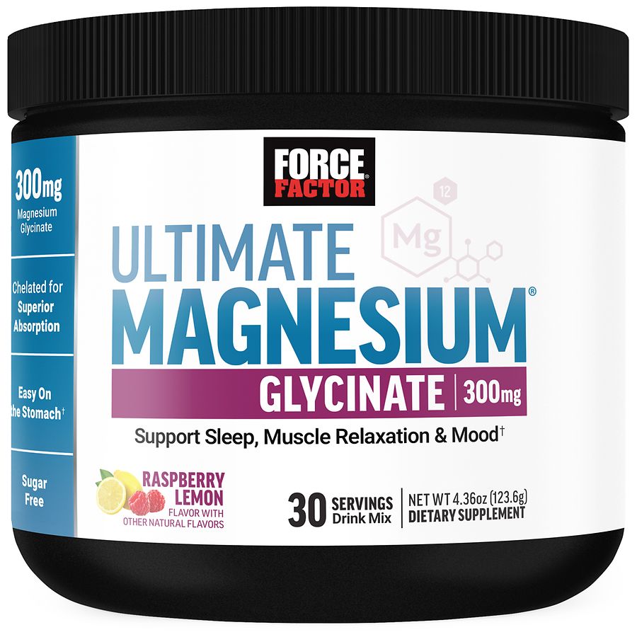 Force Factor Ultimate Magnesium Glycinate Powder Raspberry Lemon ...