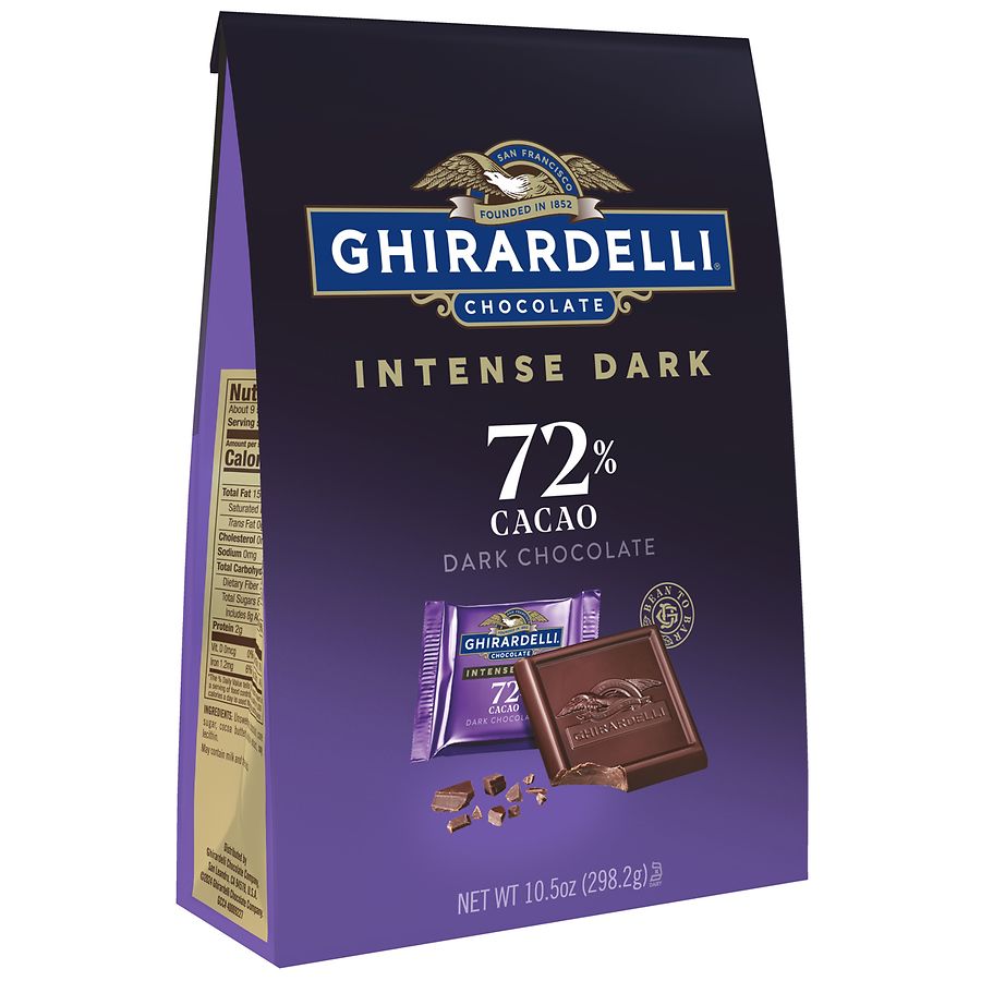 Ghirardelli Intense Dark 72% Cacao Chocolate Squares Bag | Walgreens