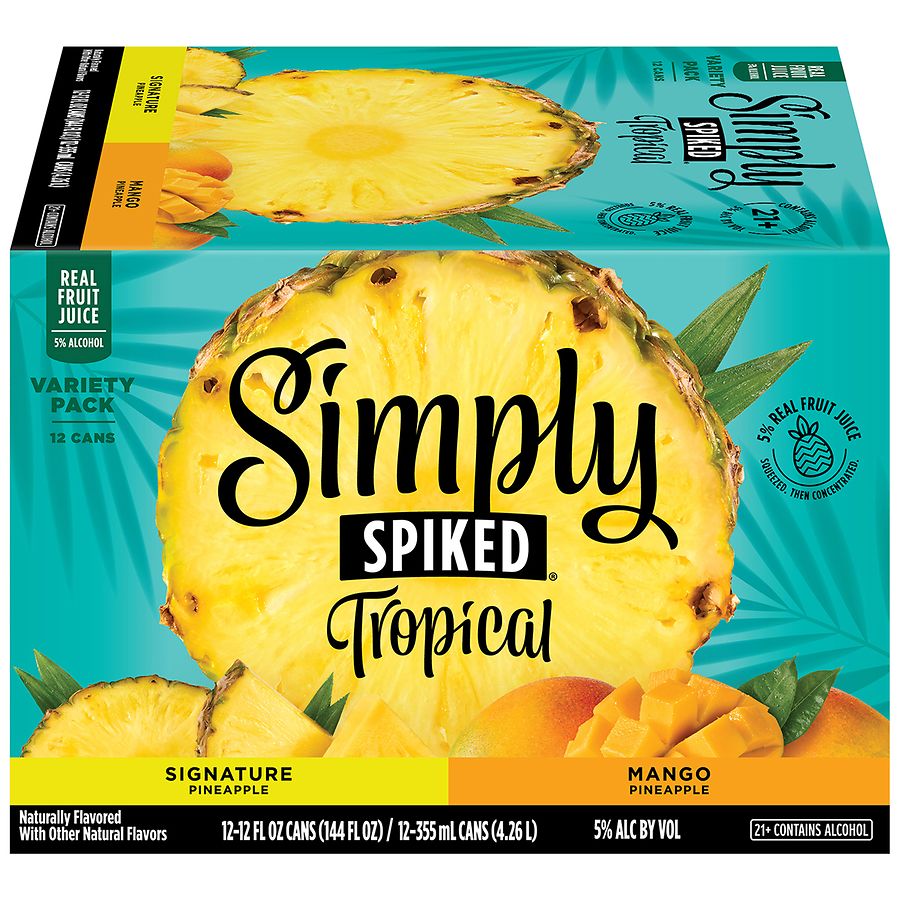 Simply Spiked Tropical Signature Pineapple/Mango Pineapple Beer Variety ...