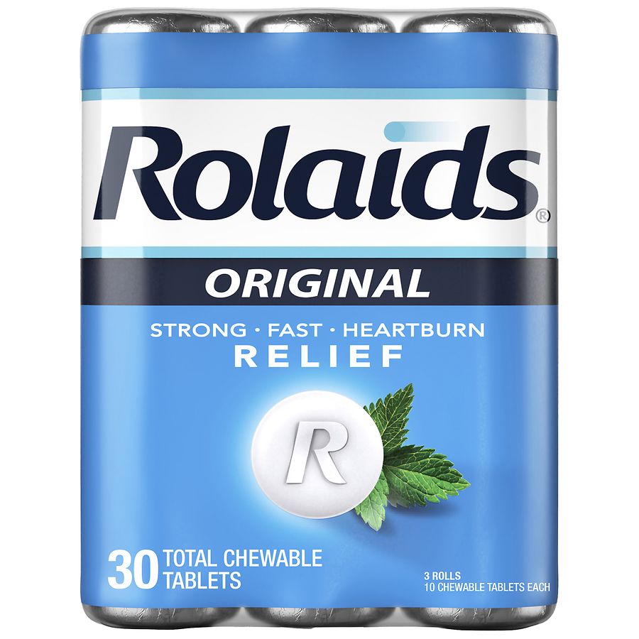 Rolaids Original Strength Antacid, Chewable Tablets, Heartburn Relief ...