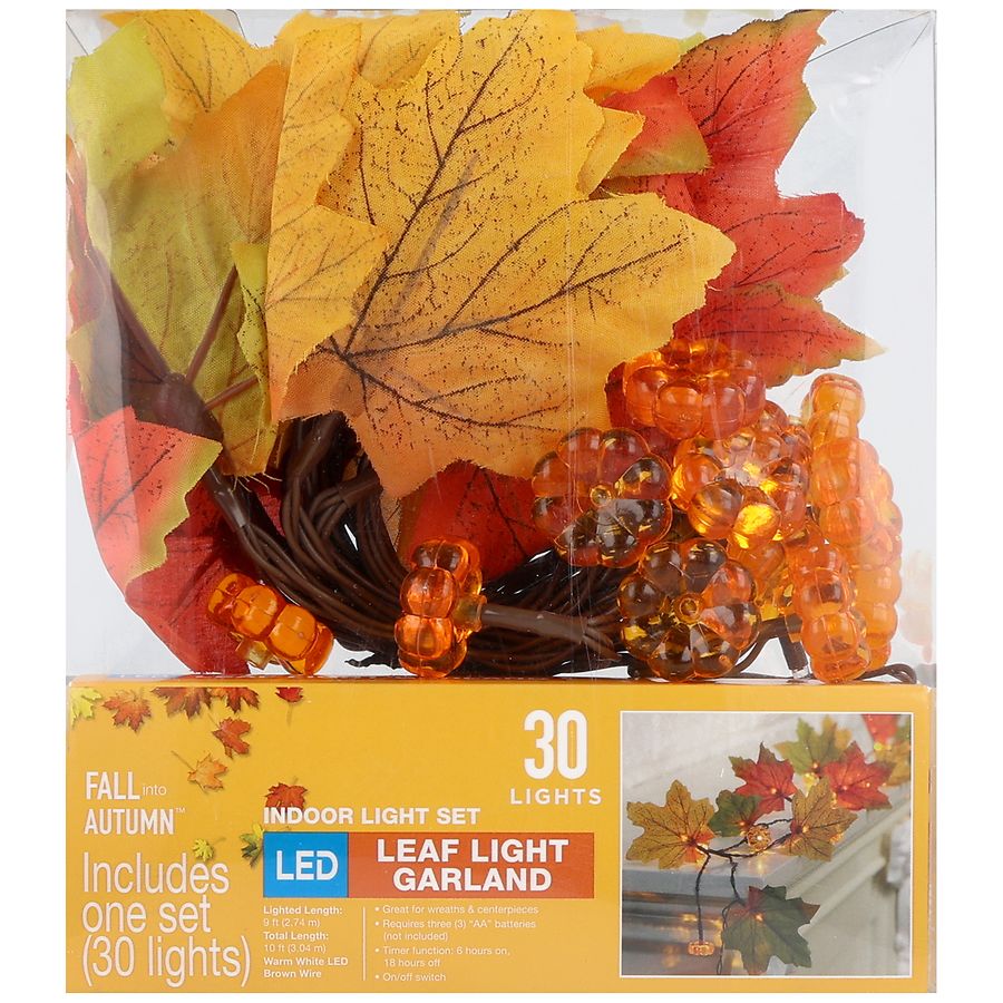 Fall into Autumn LED Leaf Light Garland Indoor Light Set | Walgreens