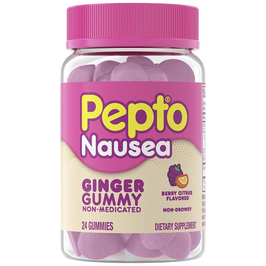 Pepto-Bismol Non-Medicated Ginger Gummy, Helps Prevent Occasional ...